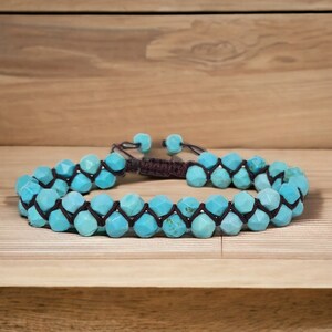 Handmade Turquoise Beaded Bracelet | Stone of Evolution | Bohemian ...