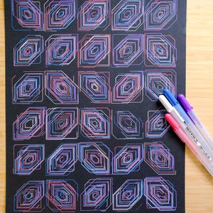 Original Limited Edition Colorful Line Art Minimalist Pen Plotter Print ...