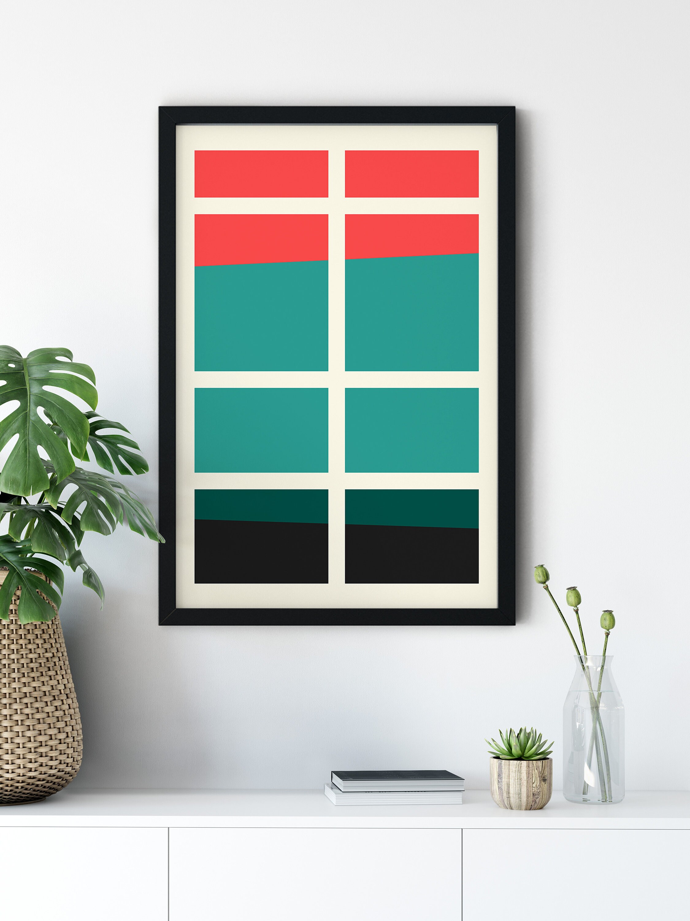 Geometric Abstract Art Print - Bold Graphic Digital Download - Etsy