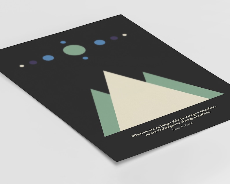 Philosophy Poster, Minimalist Geometric, Stoicism, Viktor Frankl Quote ...