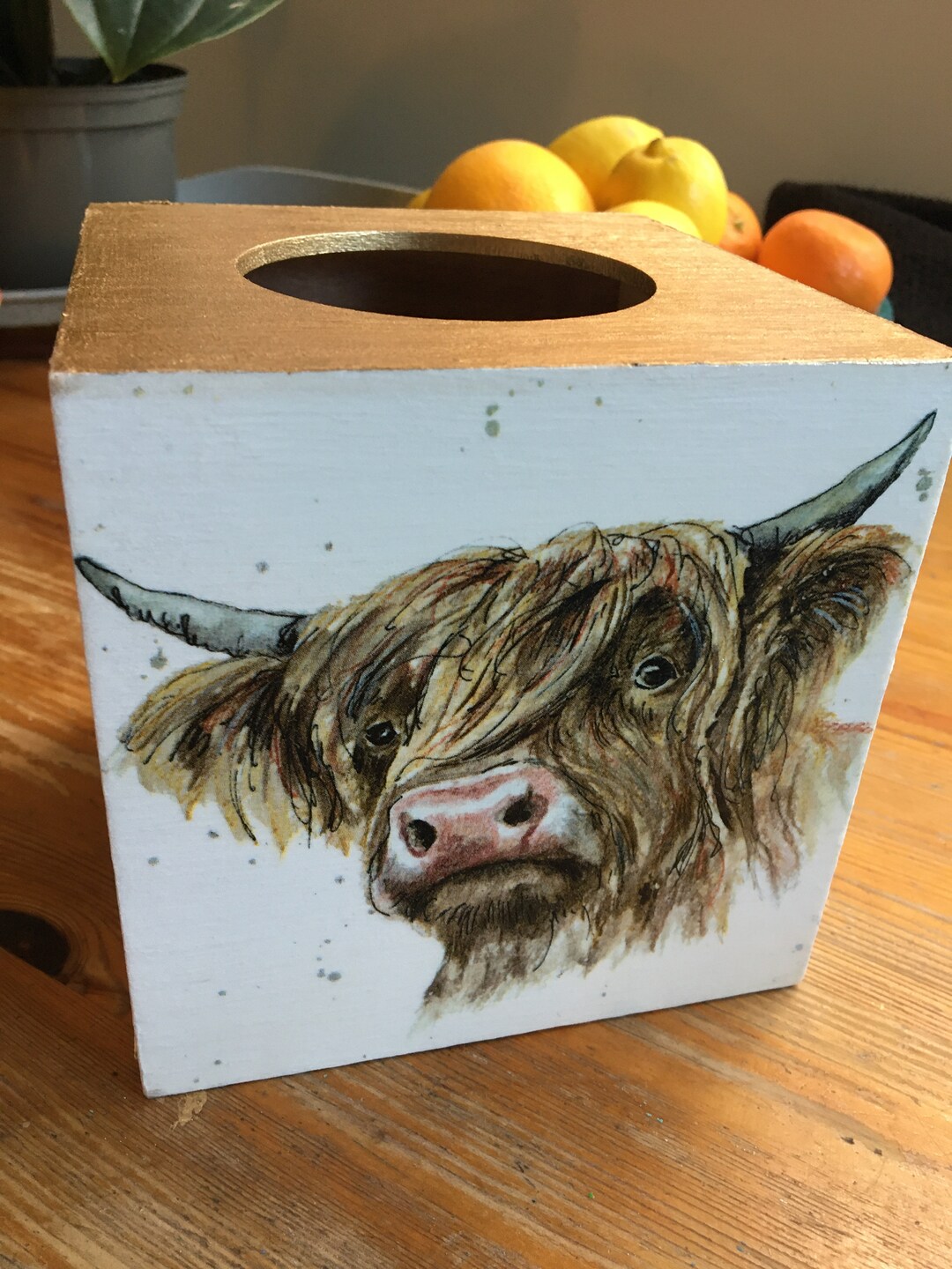 Tissue Box, Wooden Tissue Box, Highland Cow Tissue Box, Unique Tissue ...