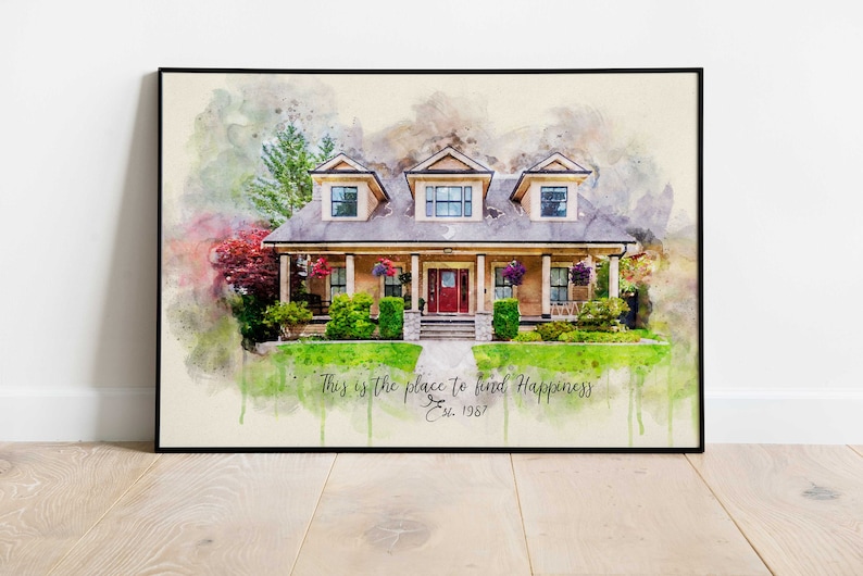 Custom House Portrait From Photo, Watercolor House Painting ...