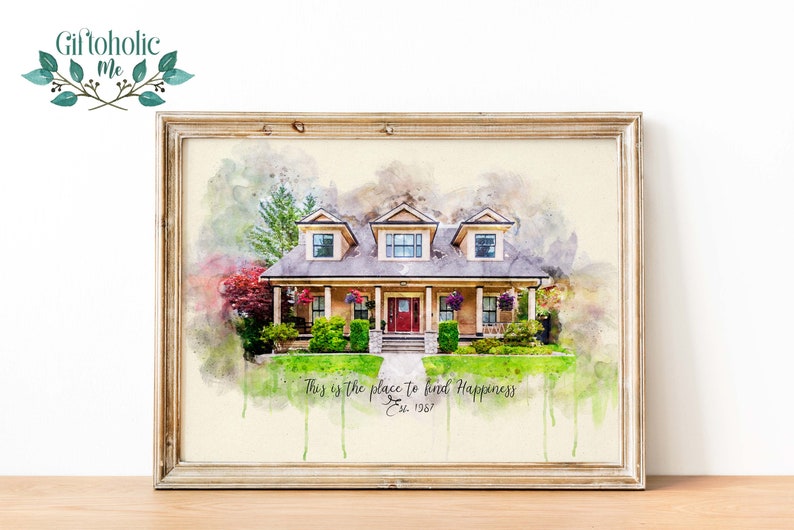 First Home Housewarming Gift Custom House Portrait Gift for - Etsy