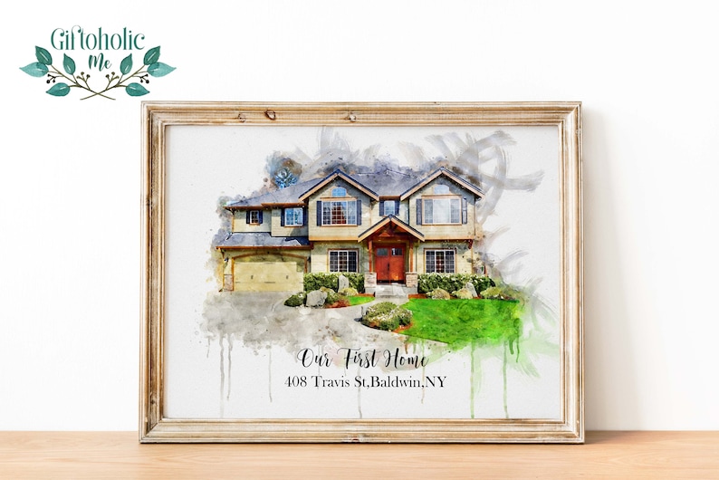 First Home Housewarming Gift Custom House Portrait Gift for - Etsy