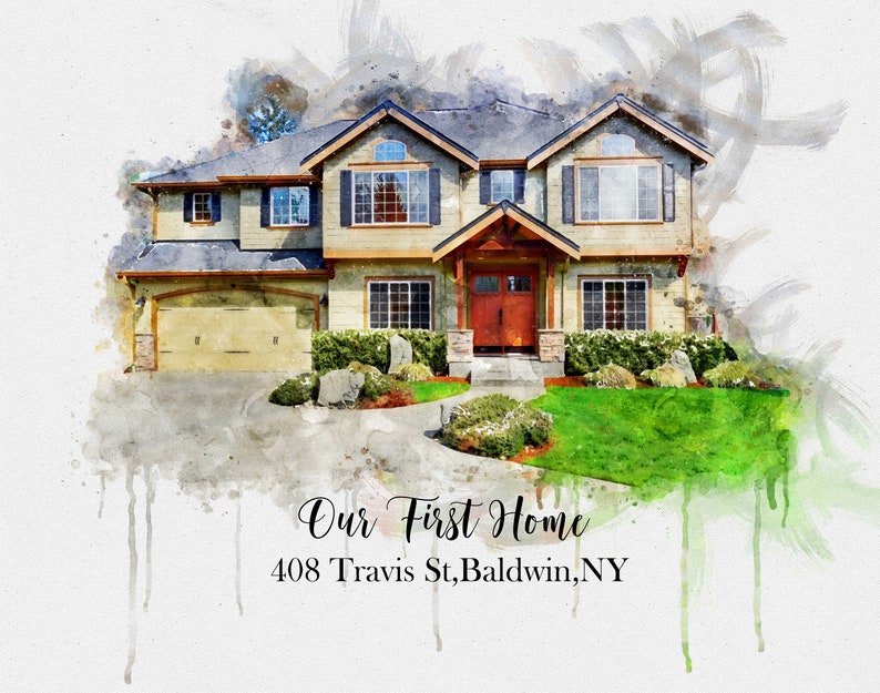 First Home Housewarming Gift Custom House Portrait Gift for - Etsy
