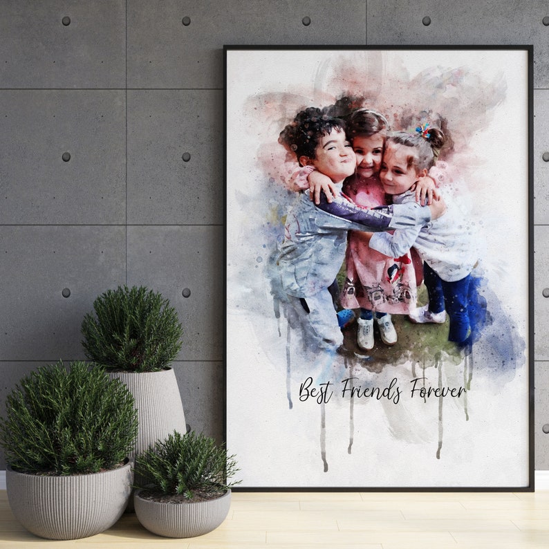 Personalized Watercolor Family Portrait: Custom Painting From Photo - Etsy