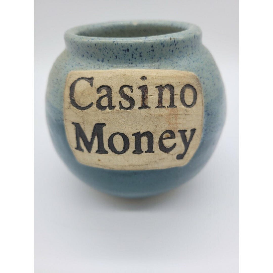 Casino Money Ceramic Jar Pottery Dish Bowl Gambling 4 Tall - Etsy