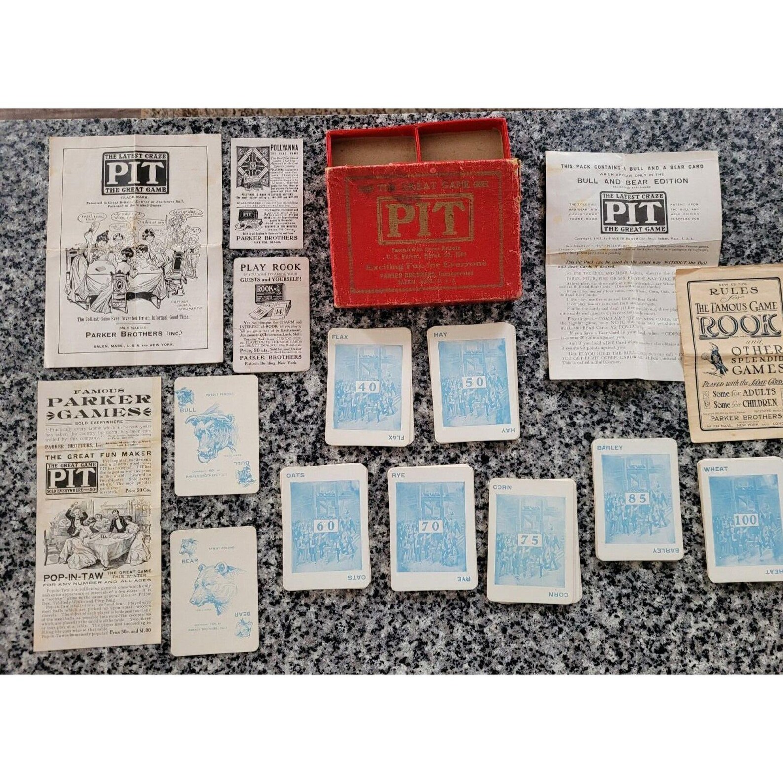 Antique Pit Card Game 1904 Bull and Bear Edition COMPLETE Parker ...