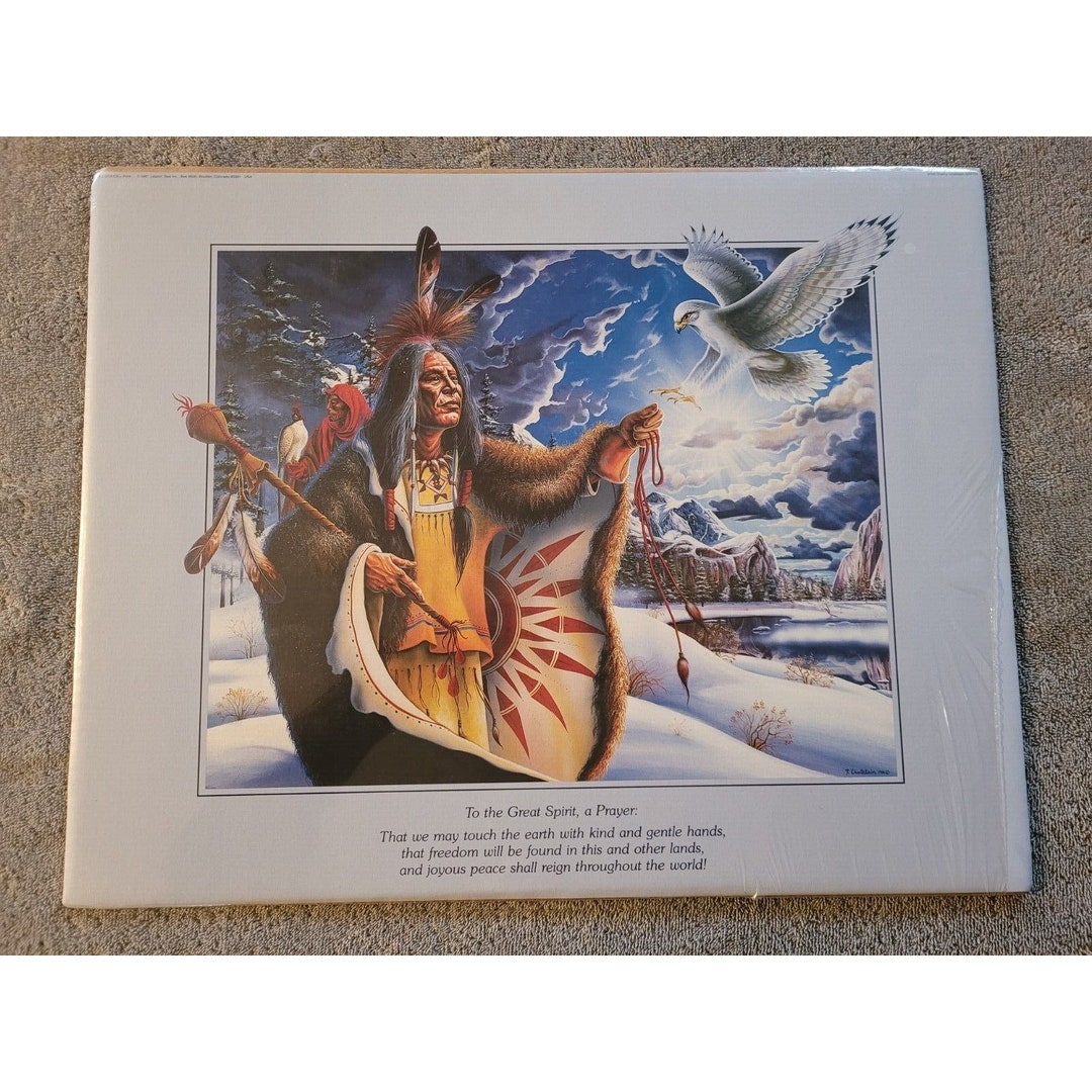Native Amer Indian Poster Art Print 20x16 Leanin' Tree Sealed Great ...