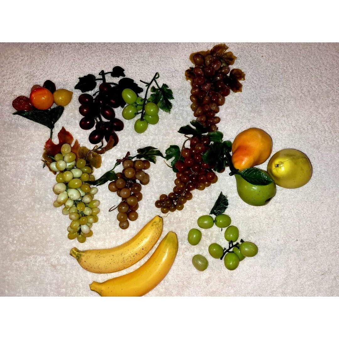 Vintage Fruit Plastic Rubber Faux Realistic Life Size 12 Pieces ...
