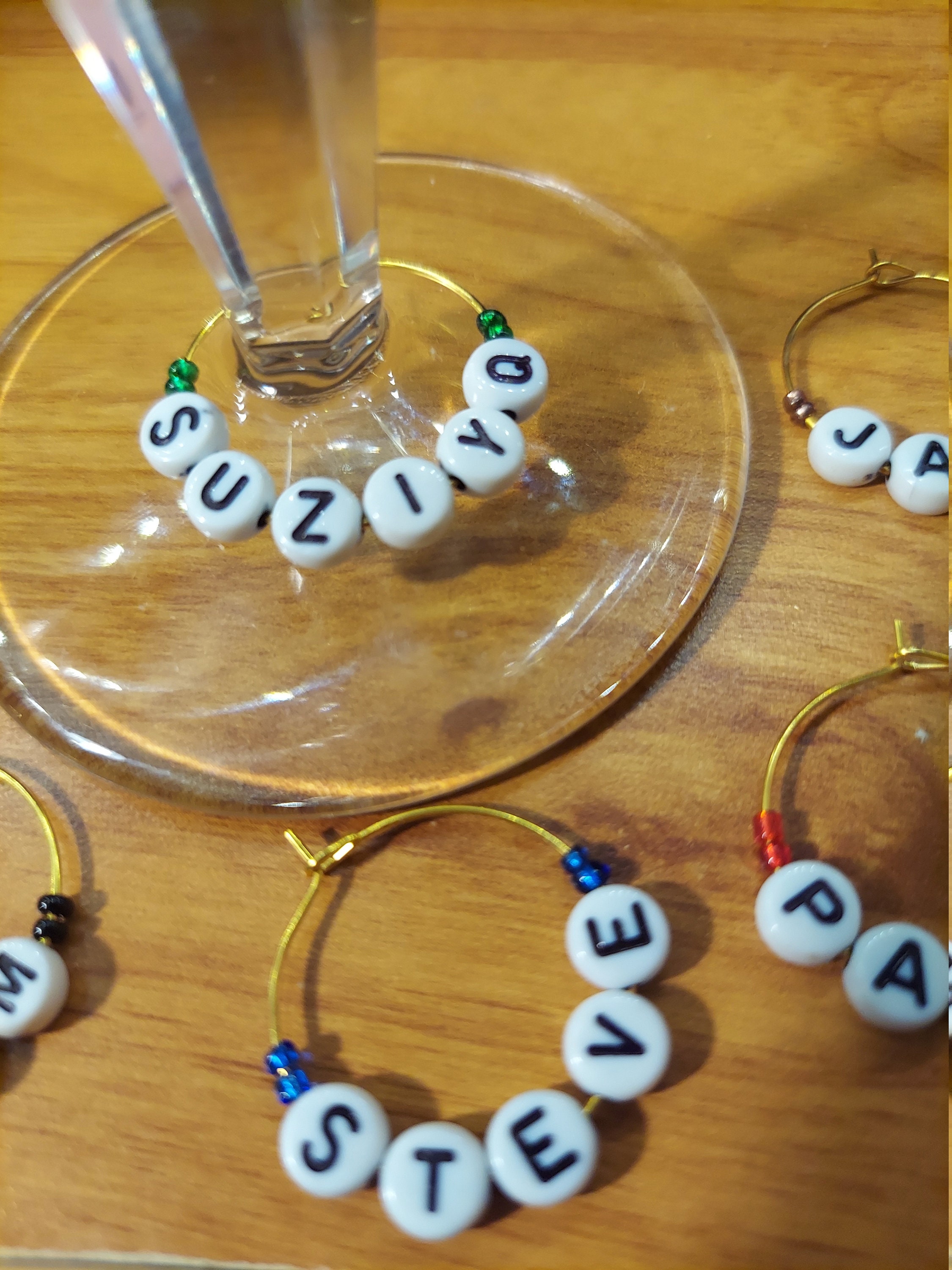 10 Wine Glass Charm Rings. Assorted Charms and Accent Stones - Etsy