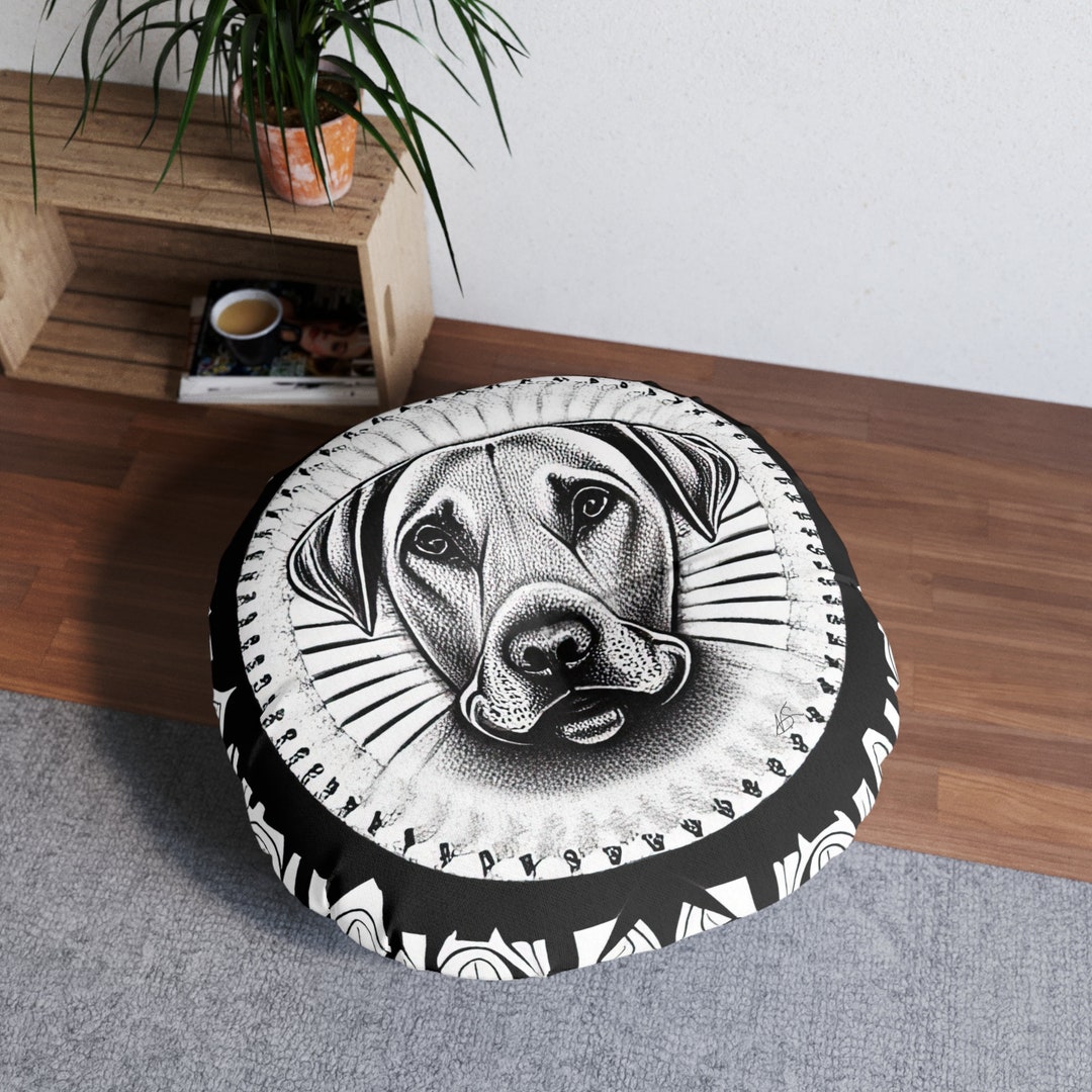 Floor Bed for Large Dog / Tufted Floor Bed for Large Dog, Rond / Round ...