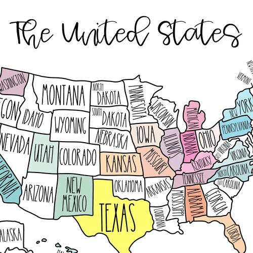Sales Map Digital Download United States Map Digital - Etsy