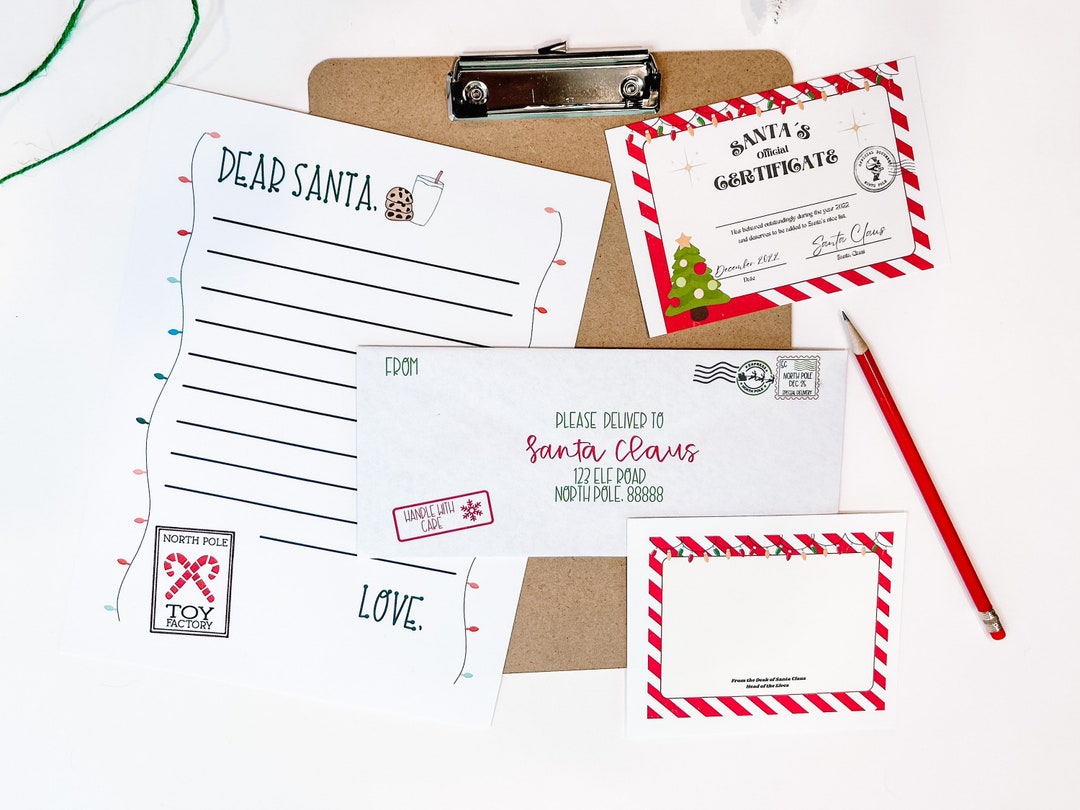 Santa Letter Kit, Dear Santa Letter Kit, Letter to Santa Kit, Santa ...