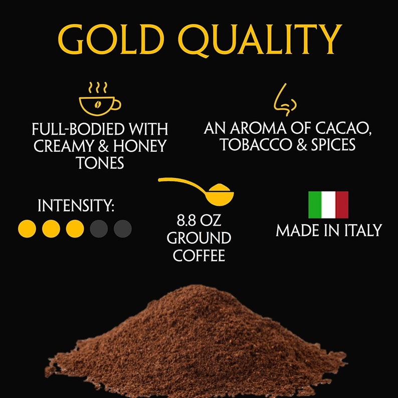 Caffe Mercanti Oro 8.8oz Italian Roast Ground Coffee Made Italy - Etsy