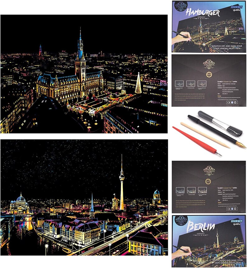 Scratch Painting Kits for Adults Rainbow Painting Art Paper, World ...