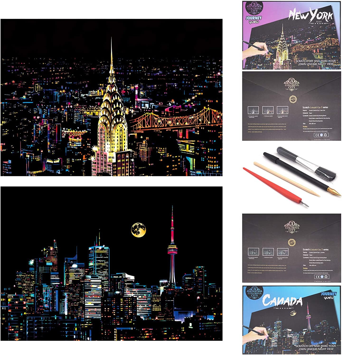 Scratch Painting Kits for Adults Rainbow Painting Art Paper, World ...