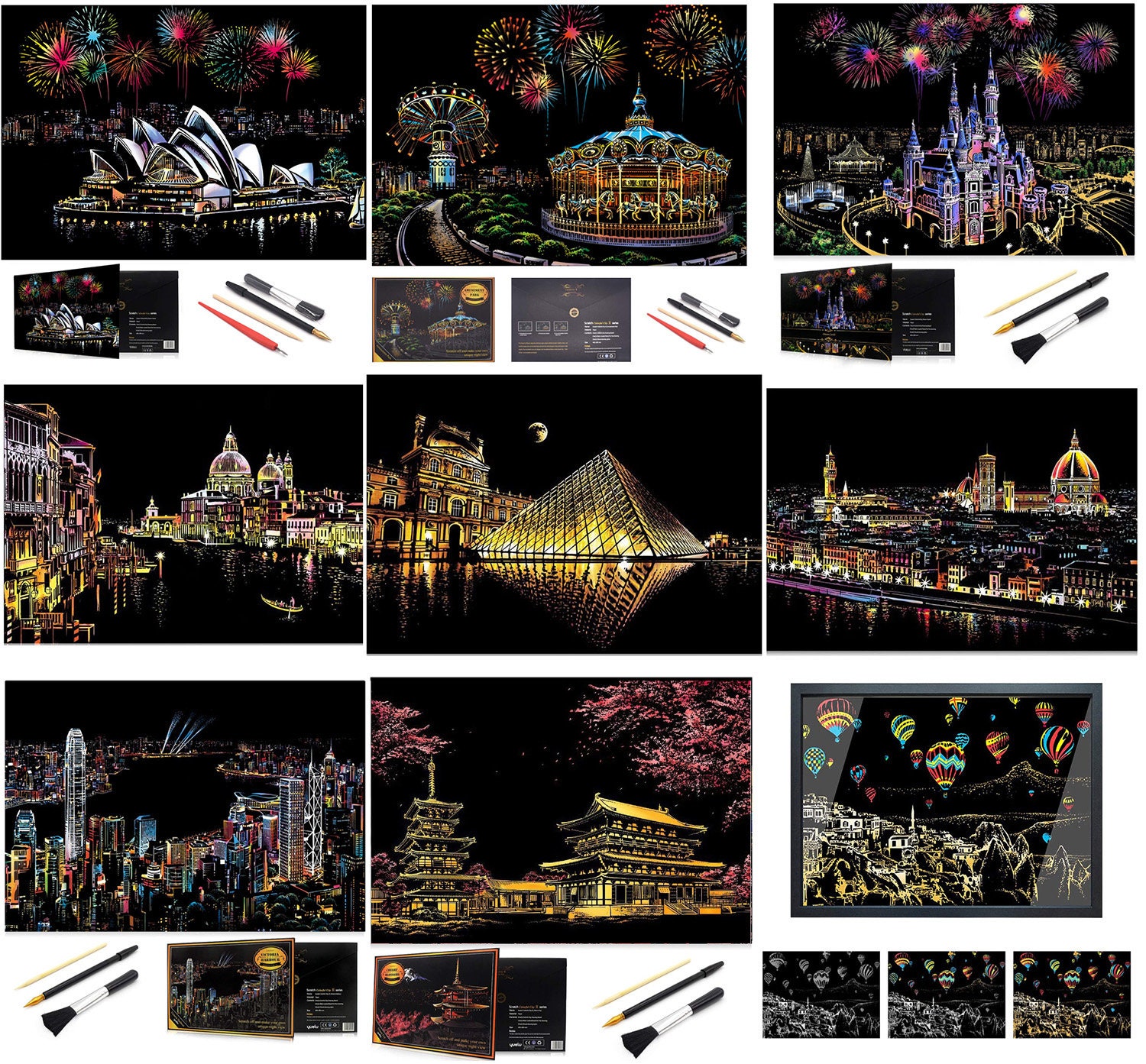 Scratch Painting Kits, Craft Art Set, Rainbow Art Painting Paper for ...