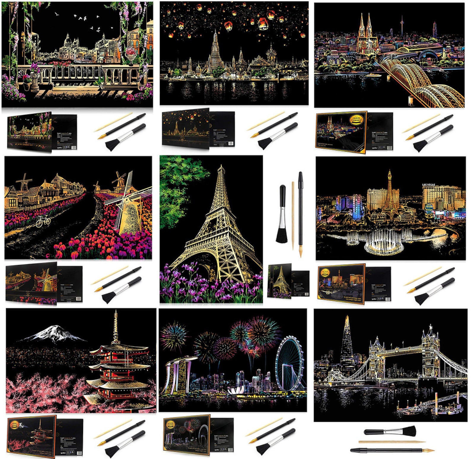 Scratch Art Rainbow Painting Paper, for Kids & Adults, Engraving Art ...