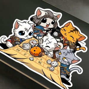 Chibi Cats Playing Dnd Sticker, DM Sticker, Dnd Sticker, RPG Sticker ...