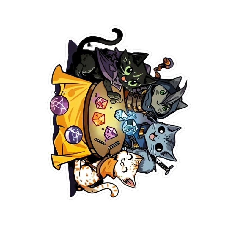 Chibi Cats Playing Dnd Sticker DM Vinyl Dnd Sticker RPG - Etsy UK