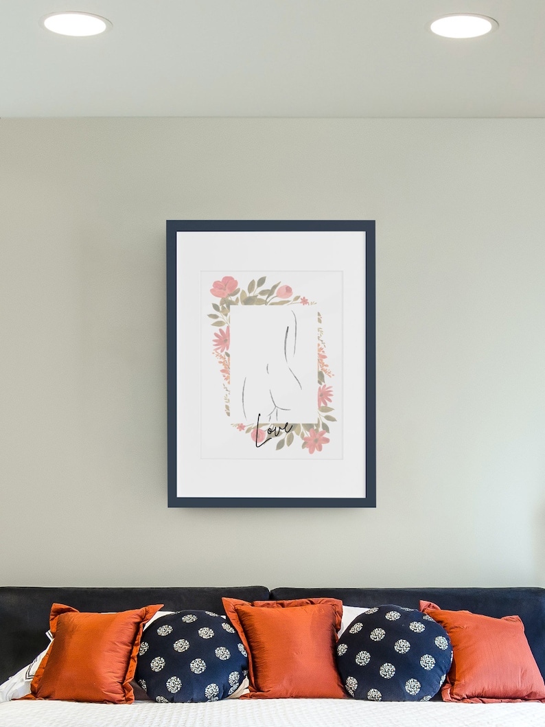 Set Of 5 Female Body Naked Printable Art Above Bed Art Woman Body