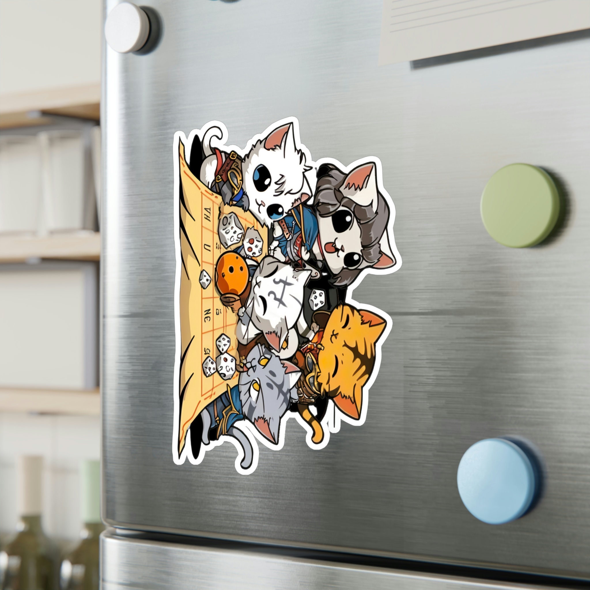 Chibi Cats Playing Dnd Sticker DM Sticker Dnd Sticker RPG - Etsy