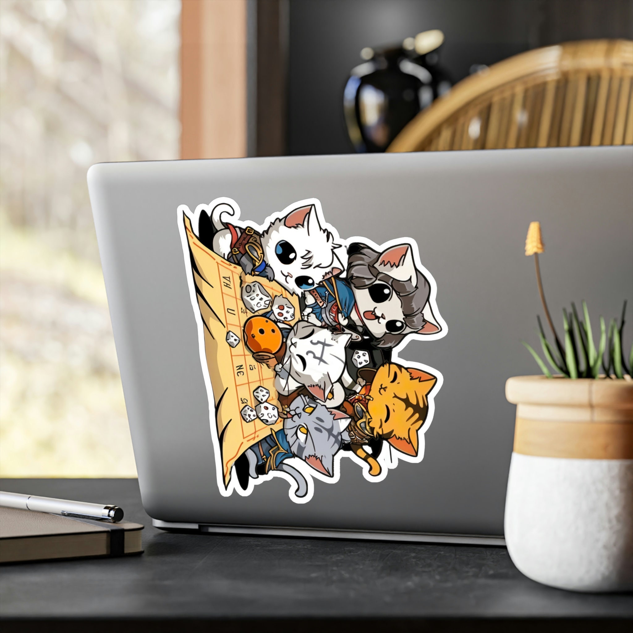 Chibi Cats Playing Dnd Sticker DM Sticker Dnd Sticker RPG - Etsy