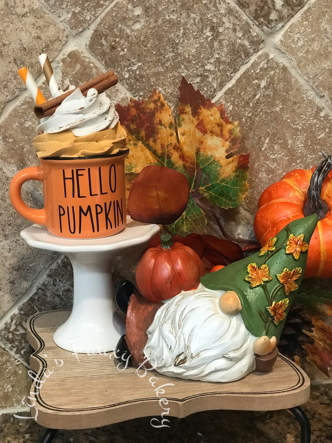 Faux HELLO PUMPKIN Mini Mug Latte / Tier Tray Decor/ FALL / Pumpkin ...