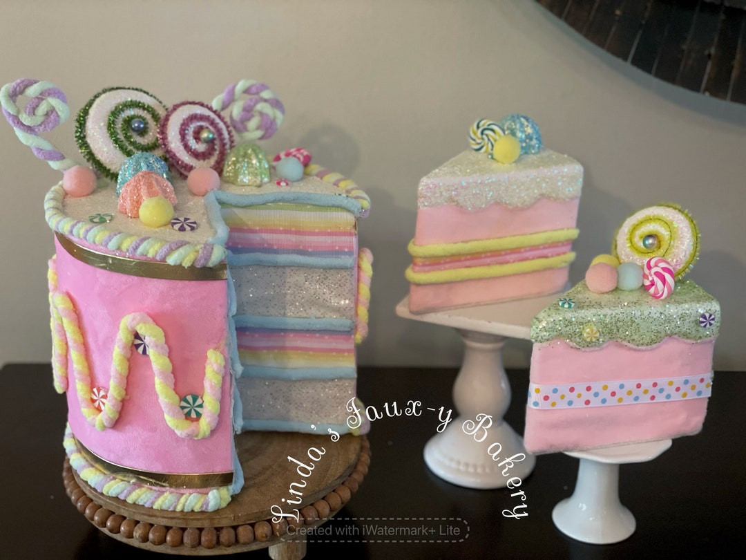 Candy Land Fake Bake Sparkly Large Cake / Velvet Collection / Tier Tray ...