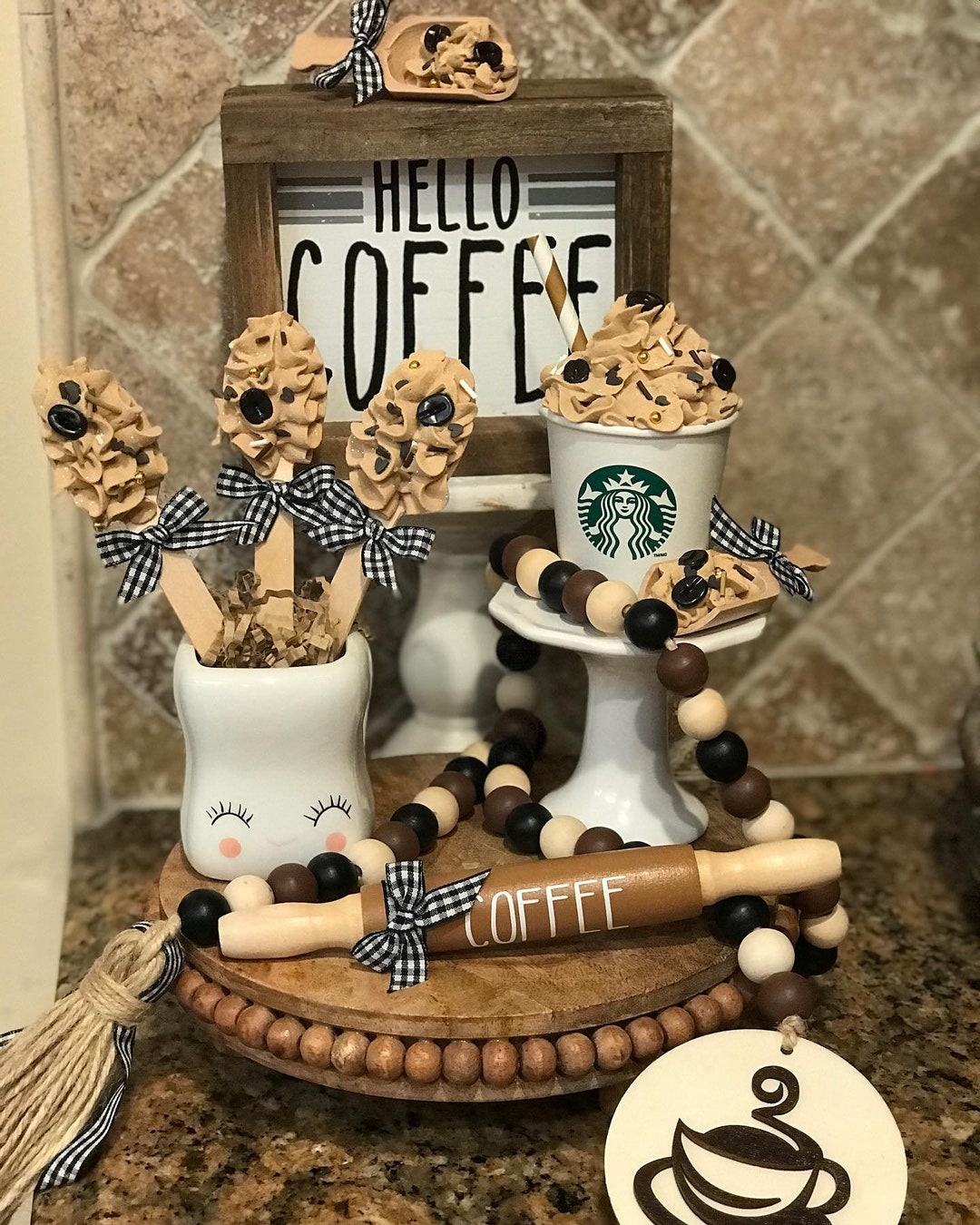 10 Pc Faux Espresso Tier Tray Set / Coffee / Latte - Etsy