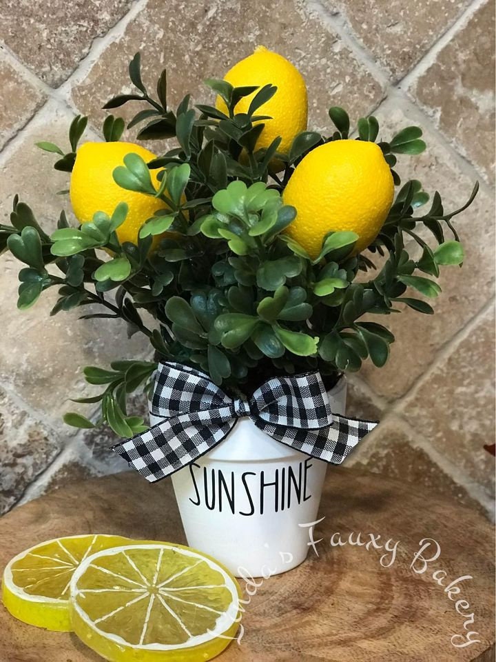 Faux Lemon Tree / Lemonade / Tier tray decor / Summer / | Etsy