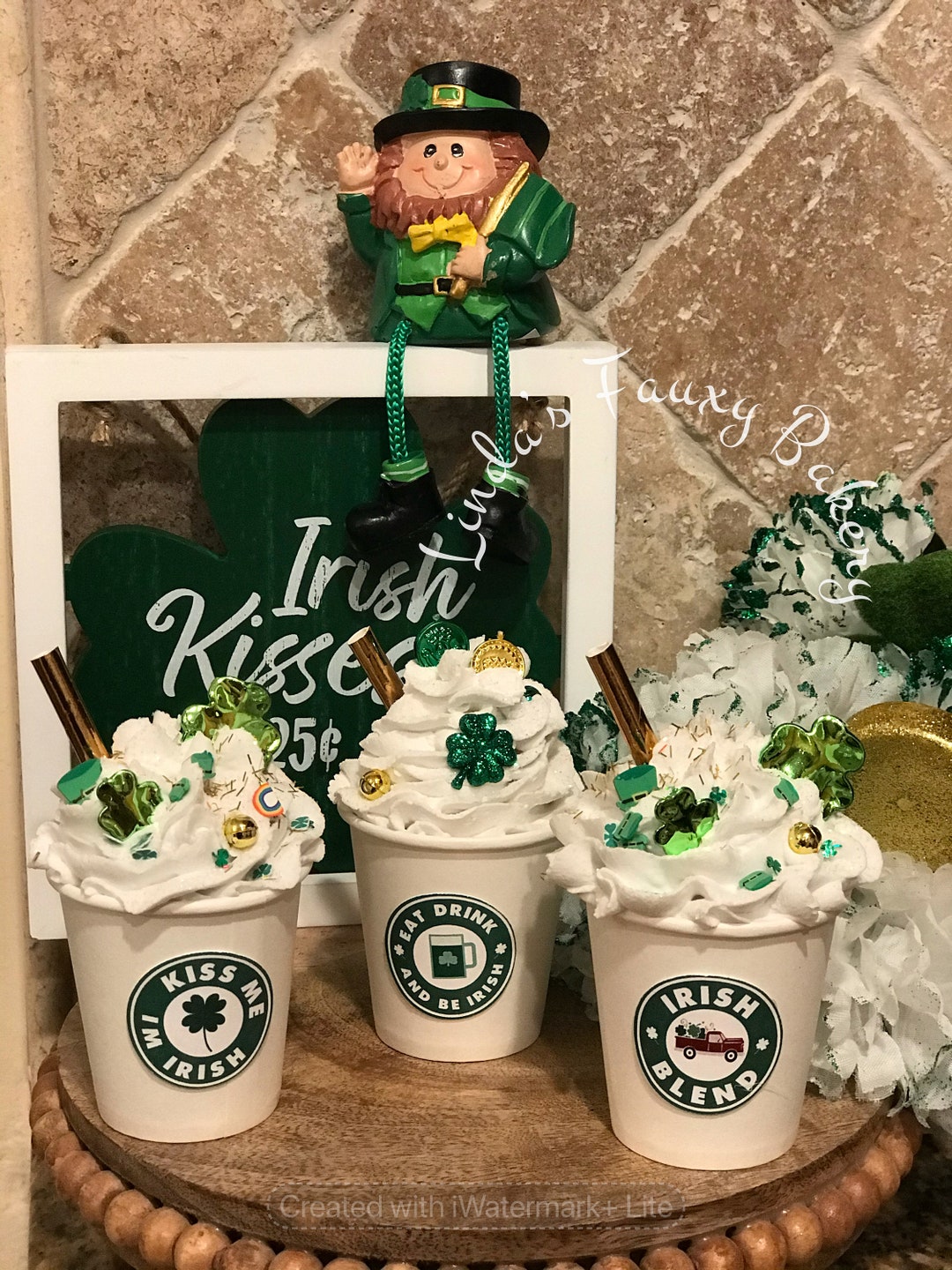 St Patricks Day Faux Mini Whipped Cream Coffee / Hot Chocolate / Prop ...