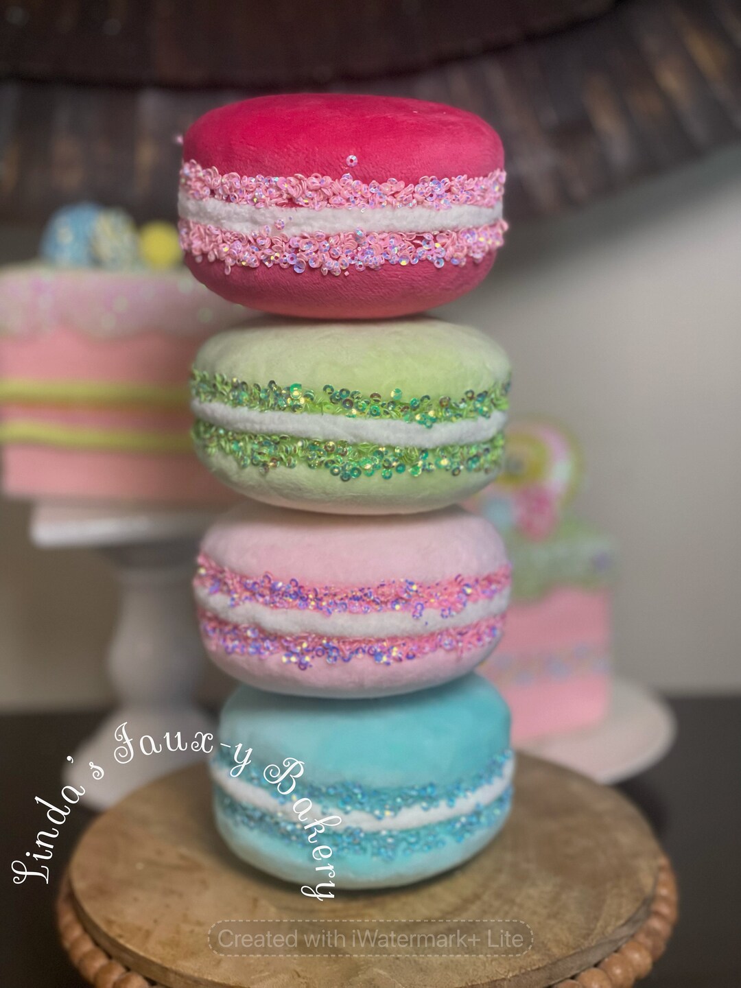 Candy Land Sparkly Velvet Macaroons With Sprinkles / Tier Tray Decor ...