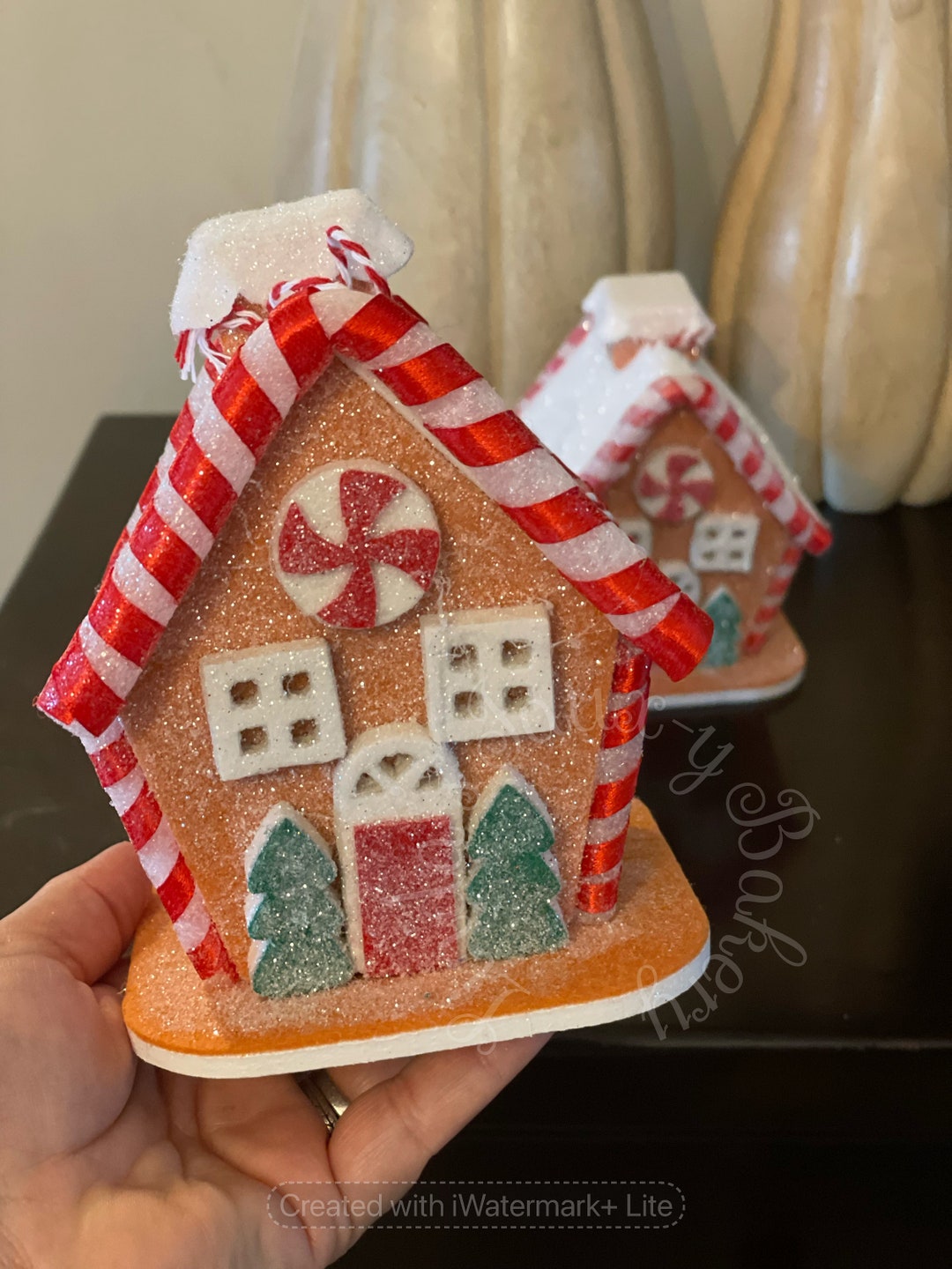 Candyland Christmas Sparkly Gingerbread House / Tier Tray Decor / Tree ...
