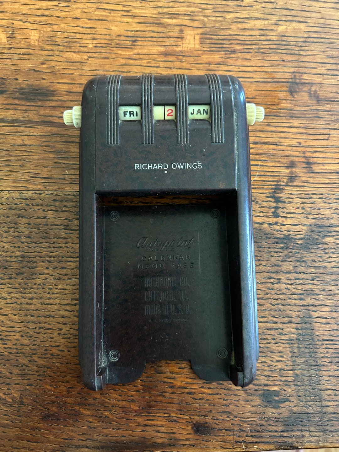 Vintage Bakelite Autopoint Calendar Memo Case - Etsy