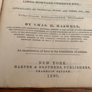 Antique Mechanics and Engineers Pocket-book of Tables, Rules, and Formulas Pertaining to ...