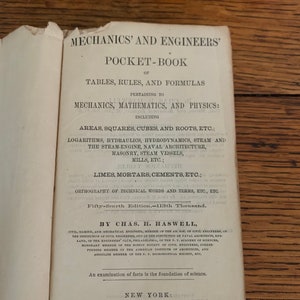 Antique Mechanics and Engineers Pocket-book of Tables, Rules, and ...