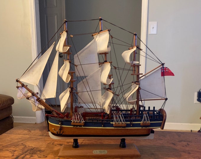 HMS Endeavour Wooden Ship Model - Etsy