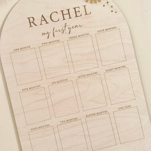 First Year Birthday Board | Monthly Milestone Photo Board |one Year of ...