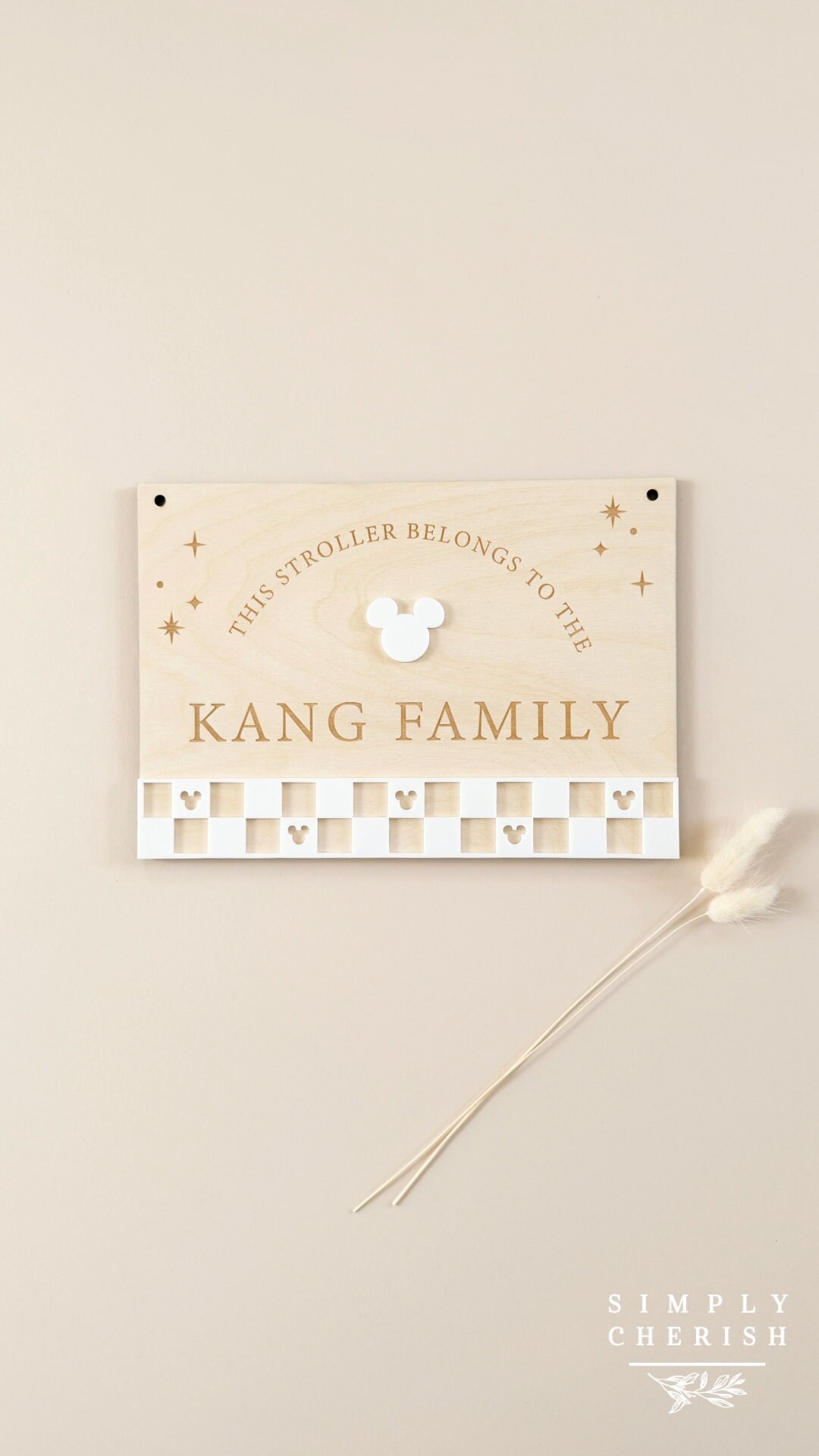 Personalized Stroller Sign for Theme Parks, Rectangular or Ears Shape ...
