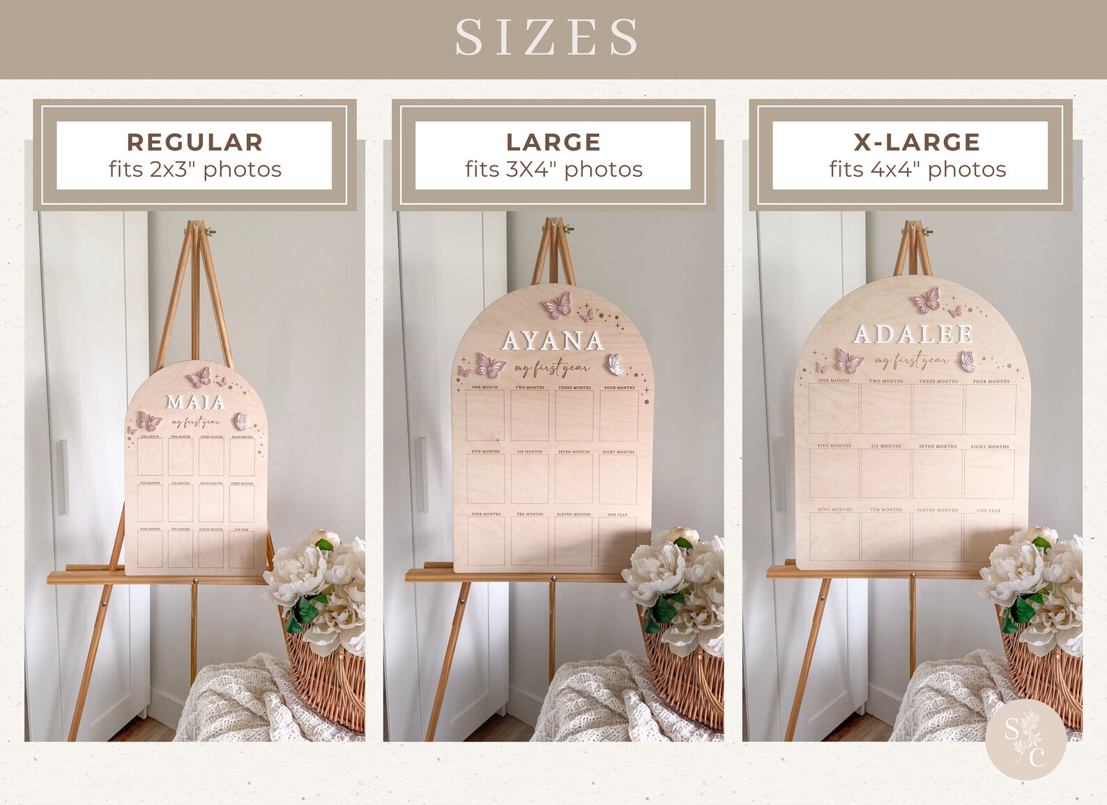 First Year Birthday Board My First Year Baby Girl Berry First Birthday ...