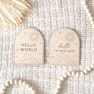 Boho Arch Baby Name Sign, Monthly Milestone, Birth Announcement, Wooden ...
