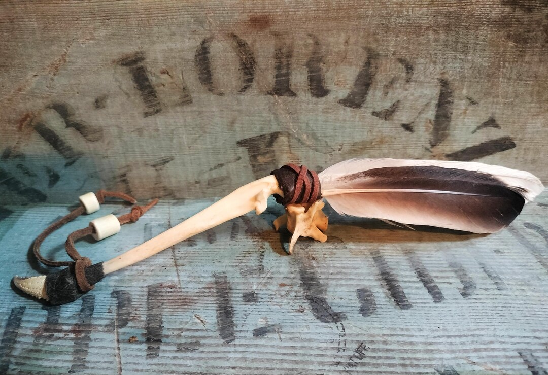 Smudge Fan With Stand, Made With Crab Pincher, Bone, Leather, Devils ...