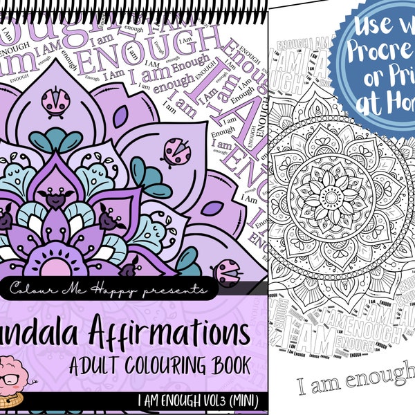 I Am Enough Coloring Page - Etsy