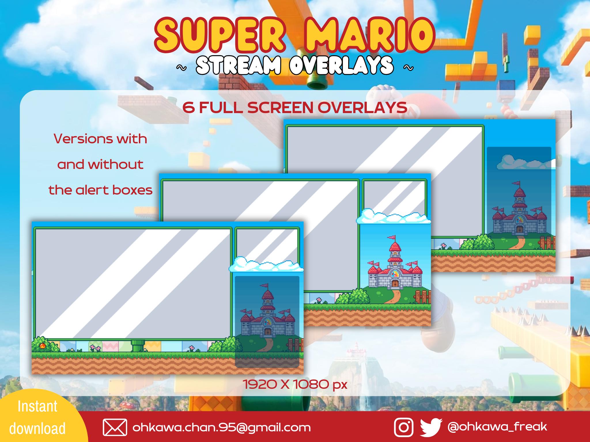 Super Mario Stream Overlays / Twitch / Youtube / Pixel Art - Etsy