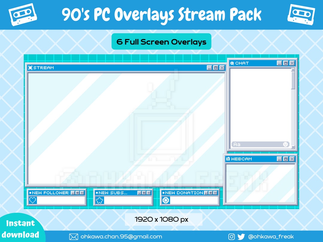 90's PC Overlays Stream Pack / Retro Windows / Old / Computer Screen - Etsy