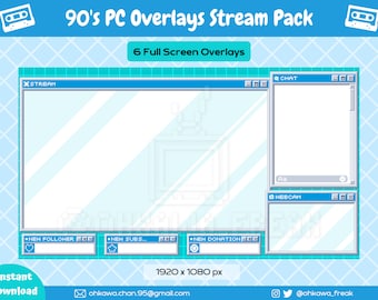 90's Computer Stream Overlay Pack With Animated Starting Screen cozy ...