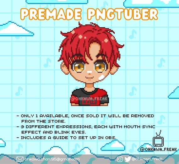 Premade Pngtuber Only 1 Aviable Red Boy / Twitch / Youtube - Etsy