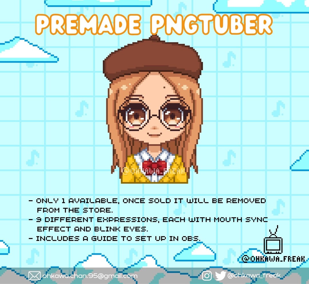 Premade Pngtuber - Only 1 Aviable - Yellow Girl / Twitch / Youtube ...